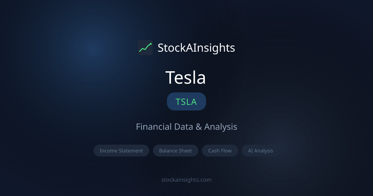 Tesla (TSLA) Financials, Revenue & Analysis | StockAInsights